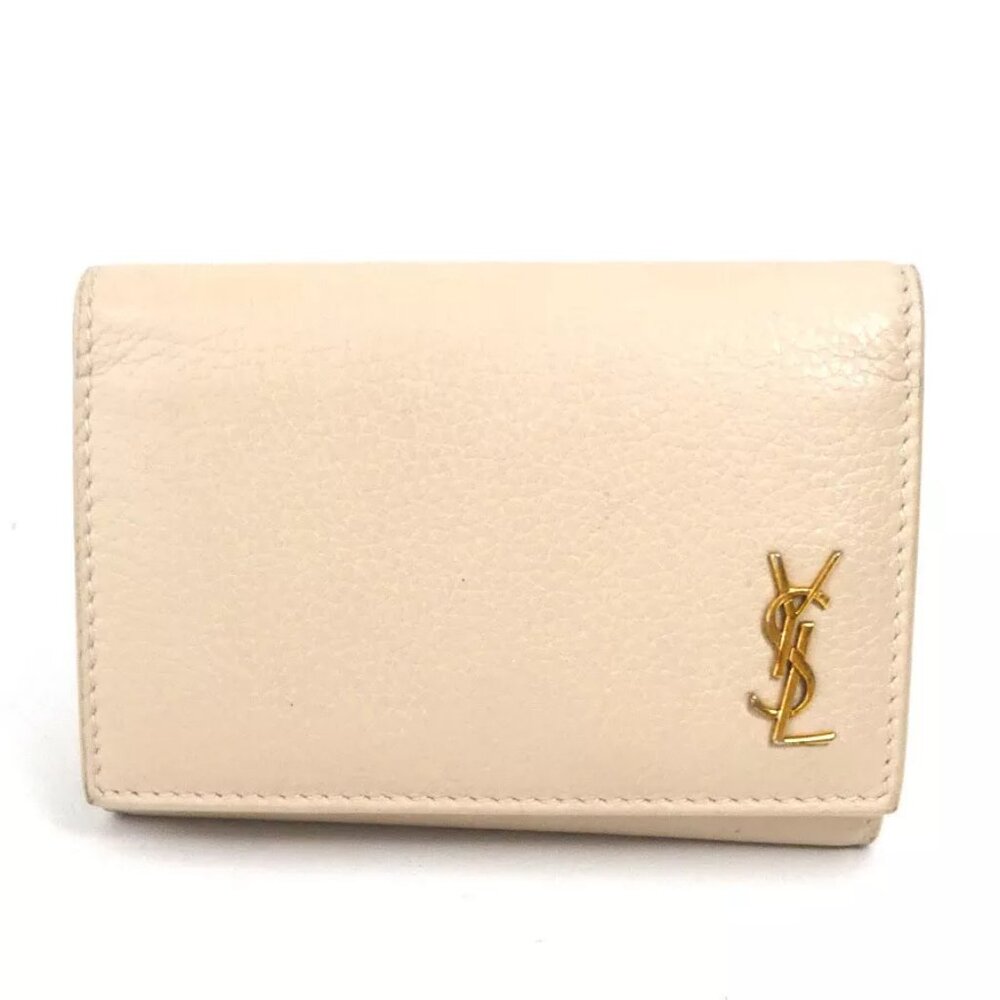 Saint Laurent Key Case Light Beige Leather - Gem